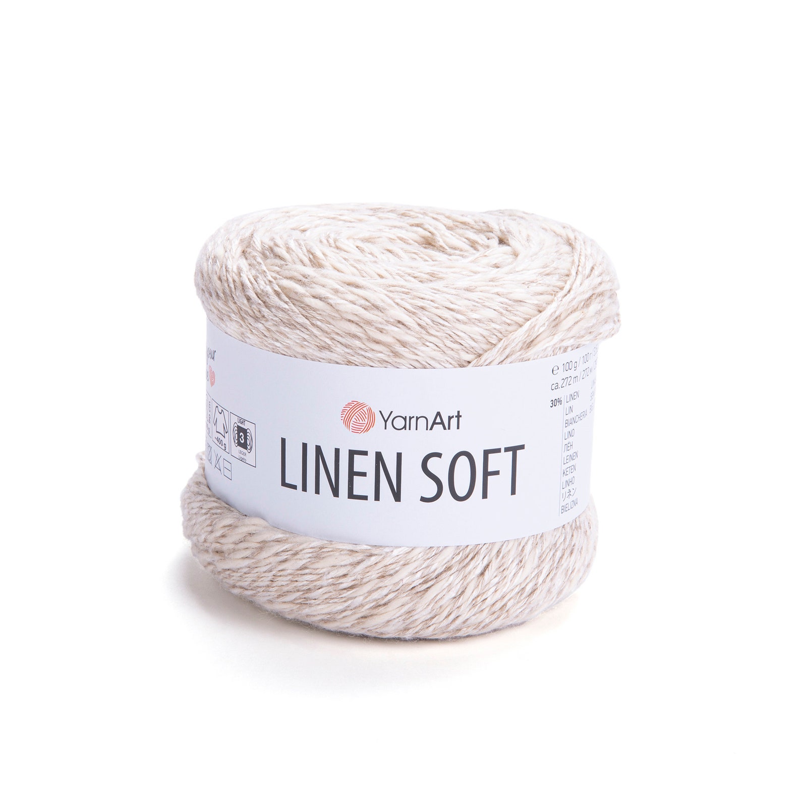 Linen Soft Yarnart Linen Viscose Cotton Yarn Light Worsted Yarn Natural ...