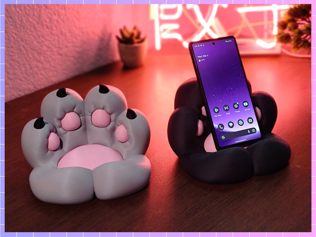 Cute Cat Paw Tray + Phone Holder | 3D Printed | Holoprops - Etsy