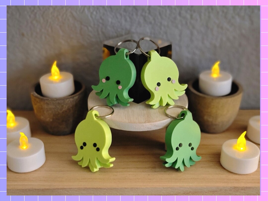 Cute Cthulhu Keychain | 3D Printed | Holoprops - Etsy