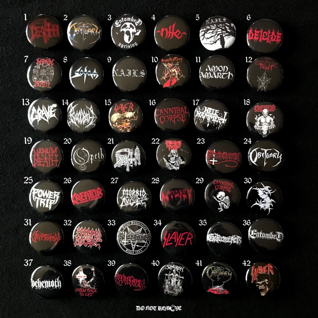 Death Black Metal Pinback Button Pins, Band Pins, Music Pins, DIY Pins ...