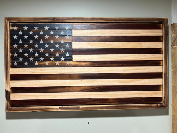 Rustic Wood American Flags - Etsy