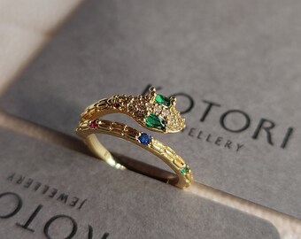 Green Snake Ring - Etsy UK