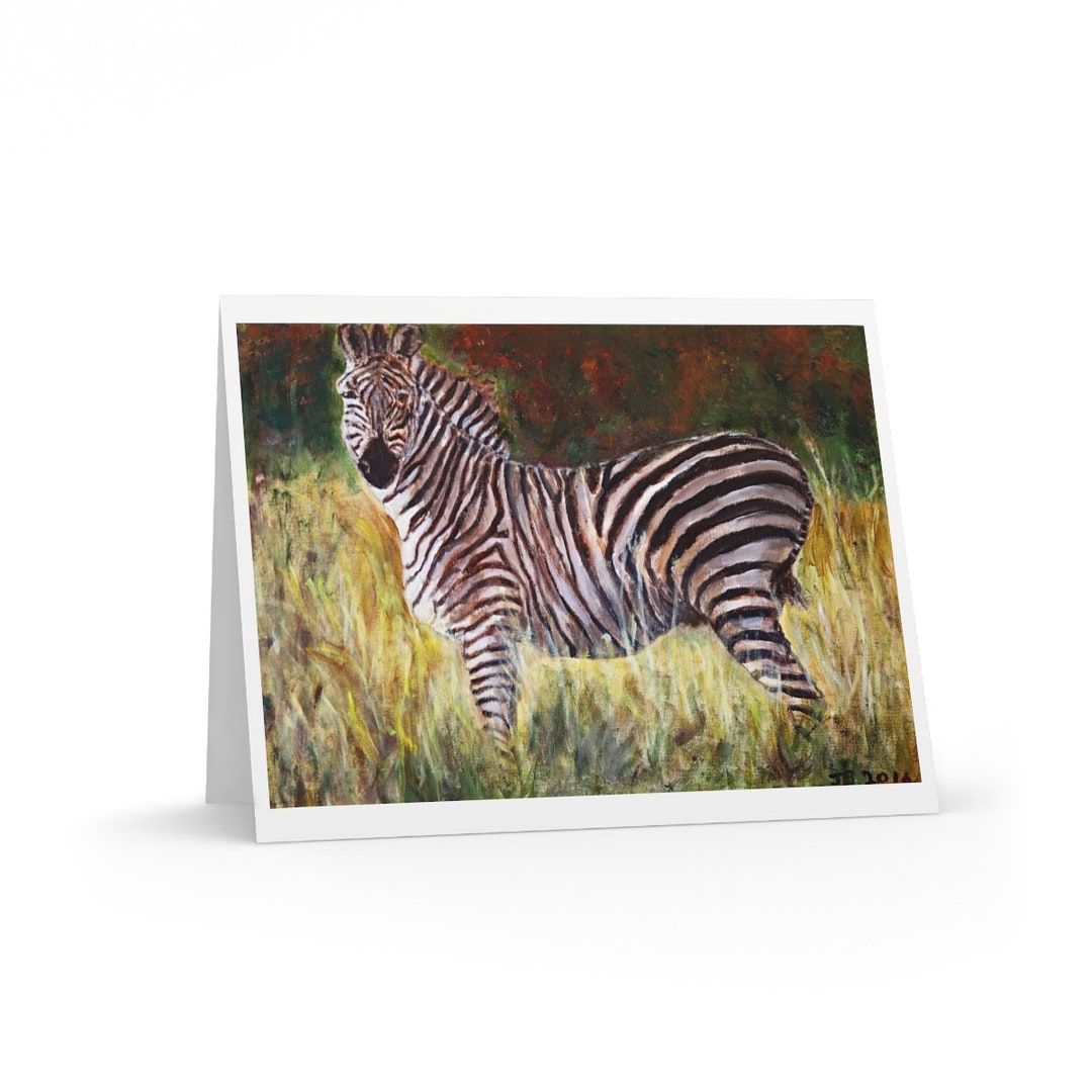 Zebra Greeting Card With Envelope (8 Cards) - Etsy