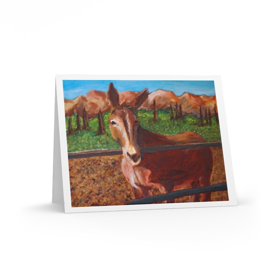 Mule Greeting Card With Envelope (8 Cards) - Etsy