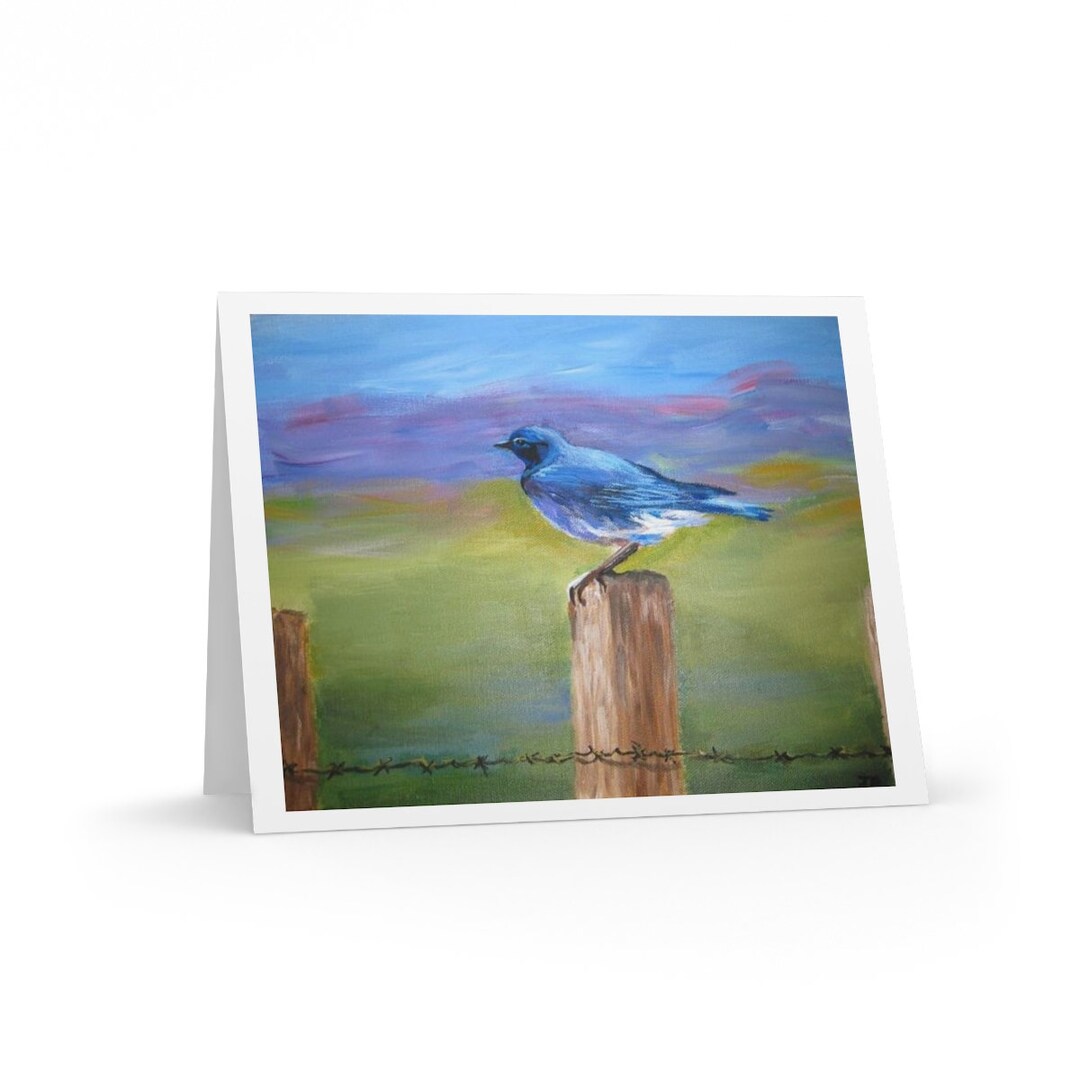 Bluebird Greeting Card With Envelope (8 Cards) - Etsy