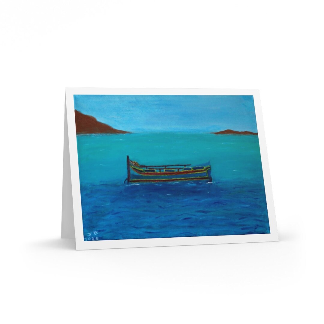 Boat Greeting Card With Envelope (8 Cards) - Etsy