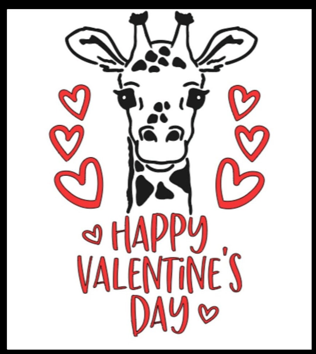 Giraffe Valentines Day SVG - Etsy
