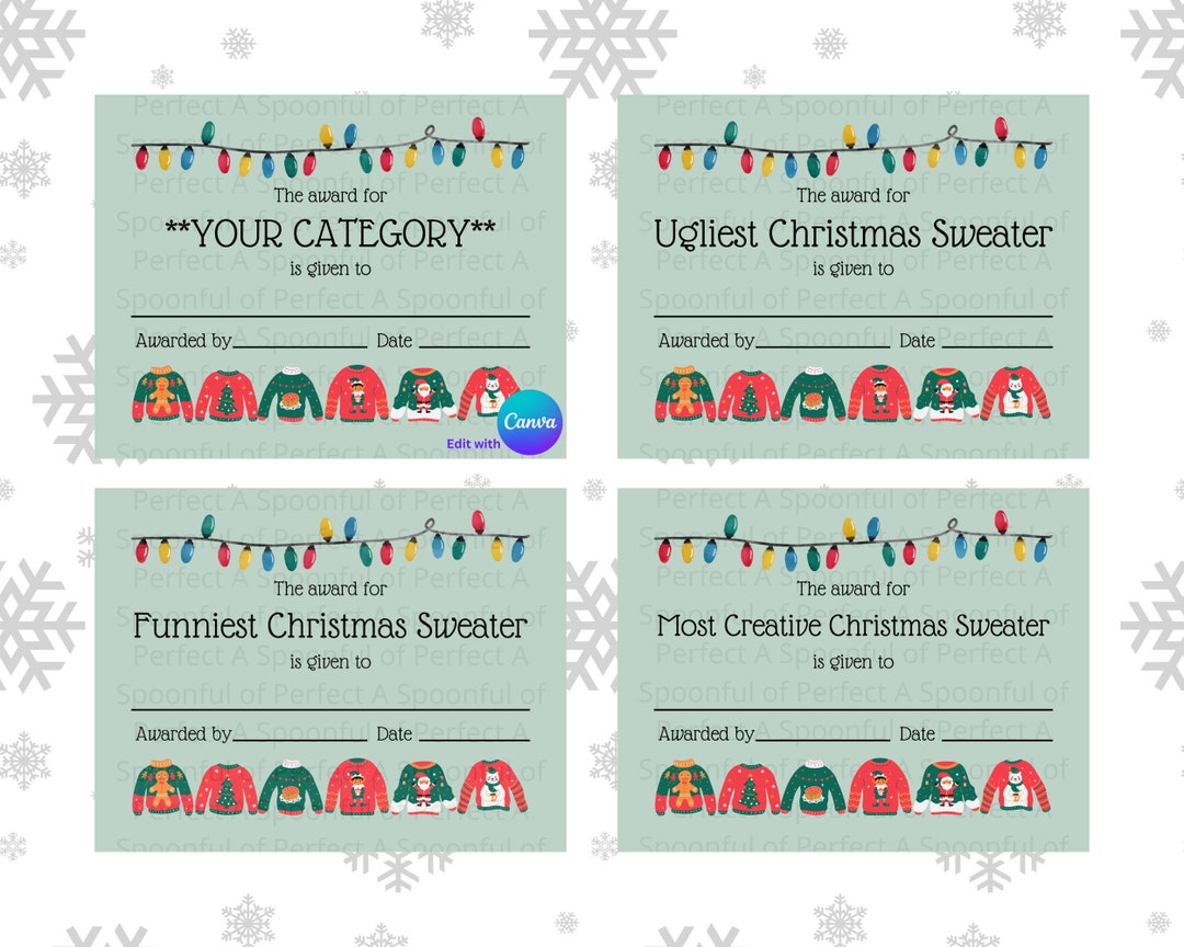 Ugly Christmas Sweater Contest Kit - Easy Digital Download With ...