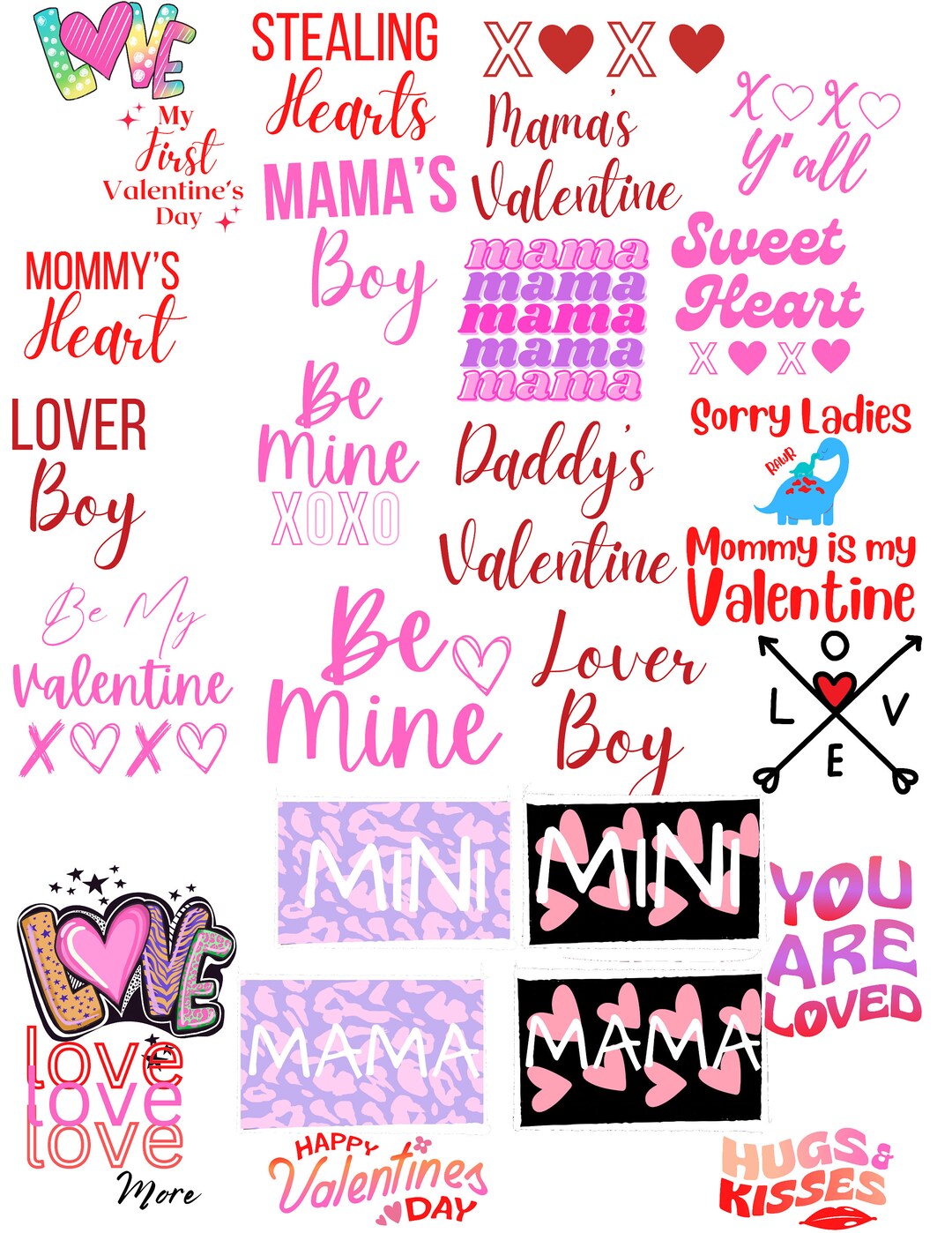 Valentine’s Bundle | 24 Png | Digital | Love | Heart | First Valentine ...