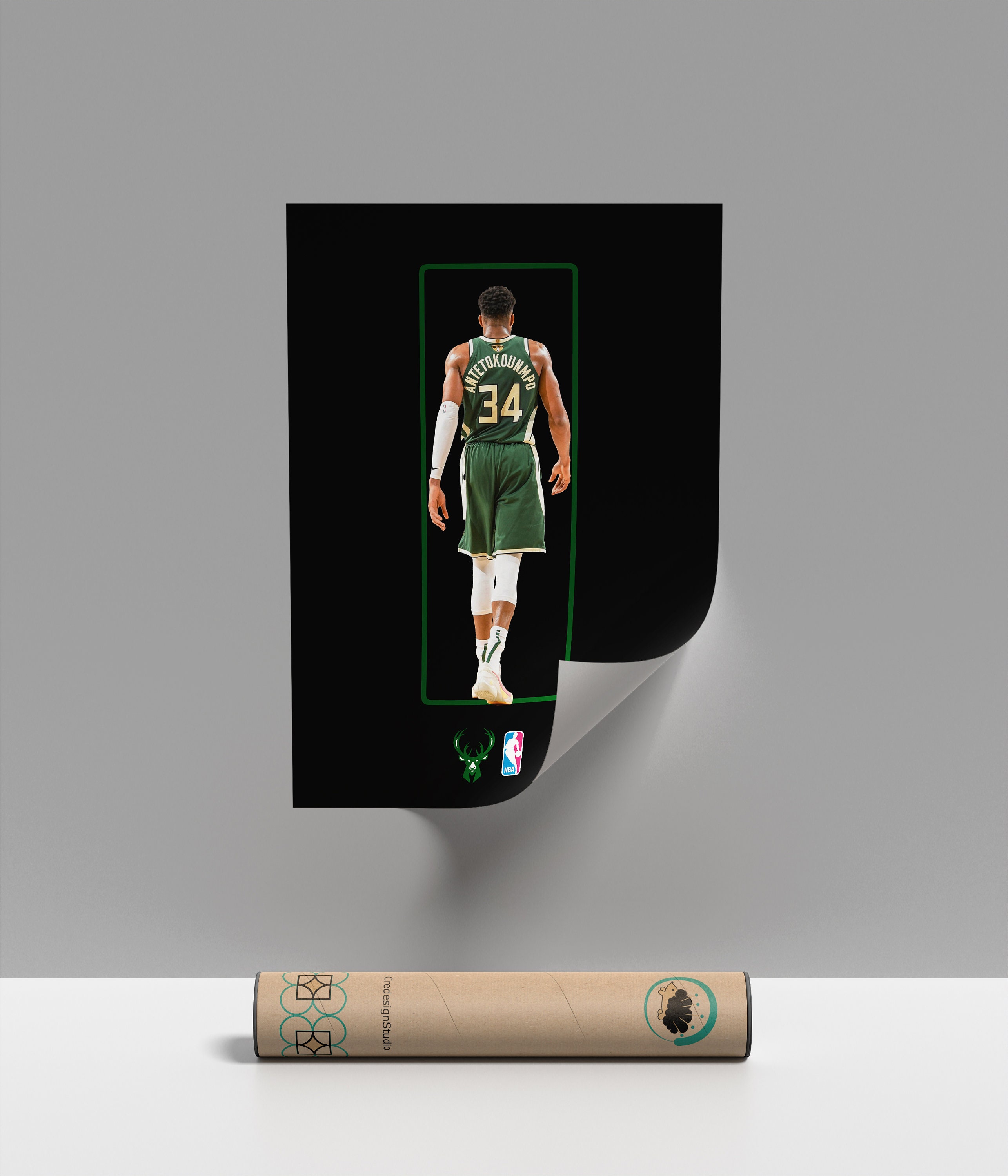 Giannis Antetokounmpo, Milwaukee Bucks, Art Print Minimalist, Modern ...