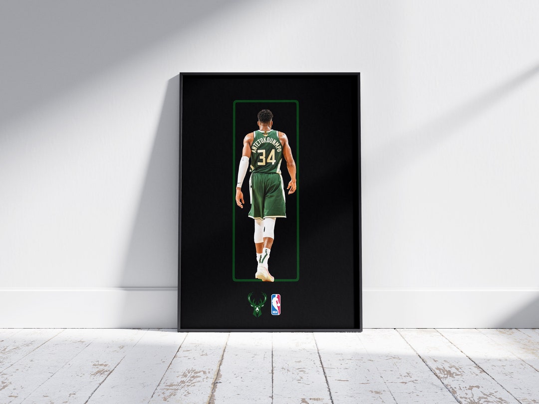 Giannis Antetokounmpo, Milwaukee Bucks, Art Print Minimalist, Modern ...