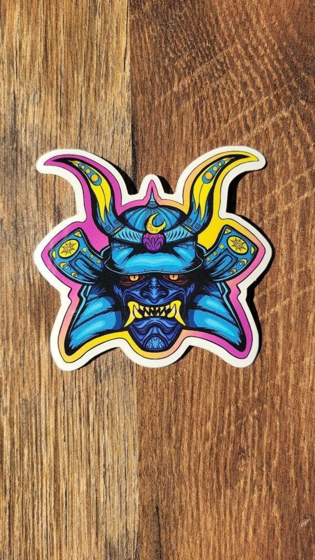 Samurai Warrior - Oni Demon - Japanese Hannya Mask - Vinyl Sticker ...
