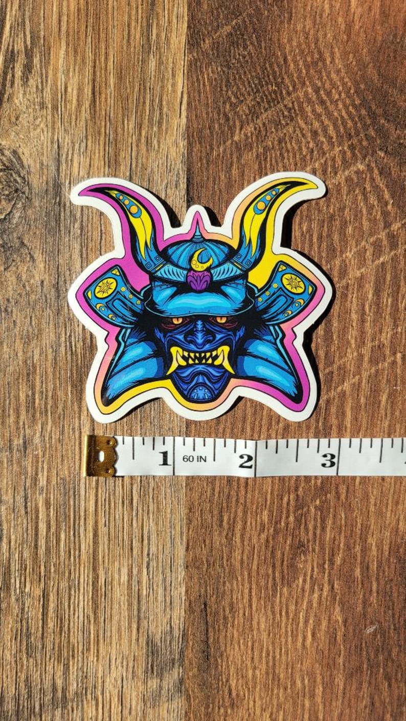 Samurai Warrior - Oni Demon - Japanese Hannya Mask - Vinyl Sticker ...