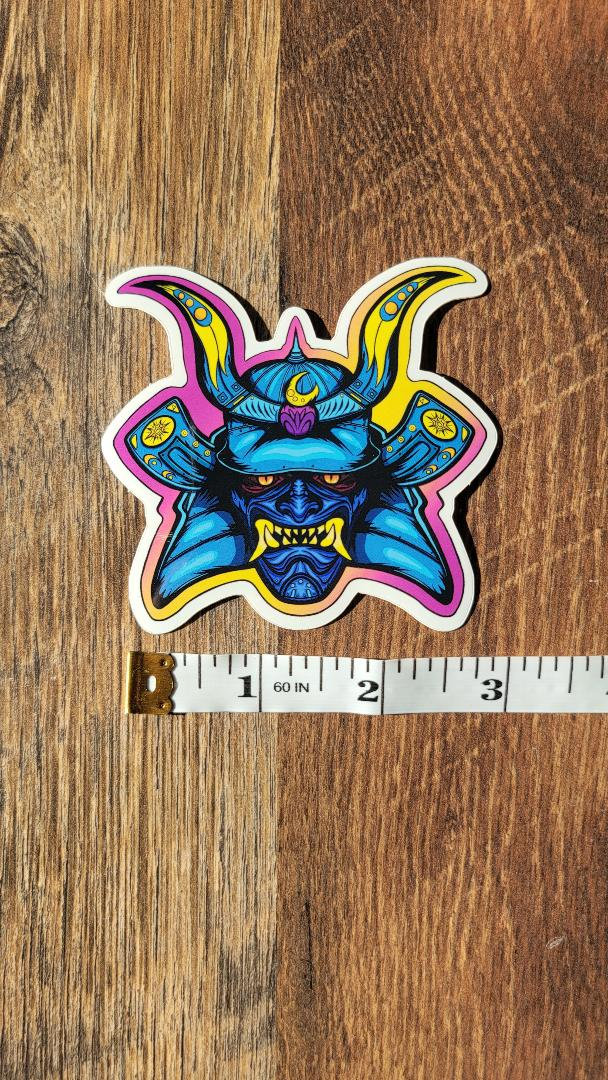 Samurai Warrior - Oni Demon - Japanese Hannya Mask - Vinyl Sticker ...