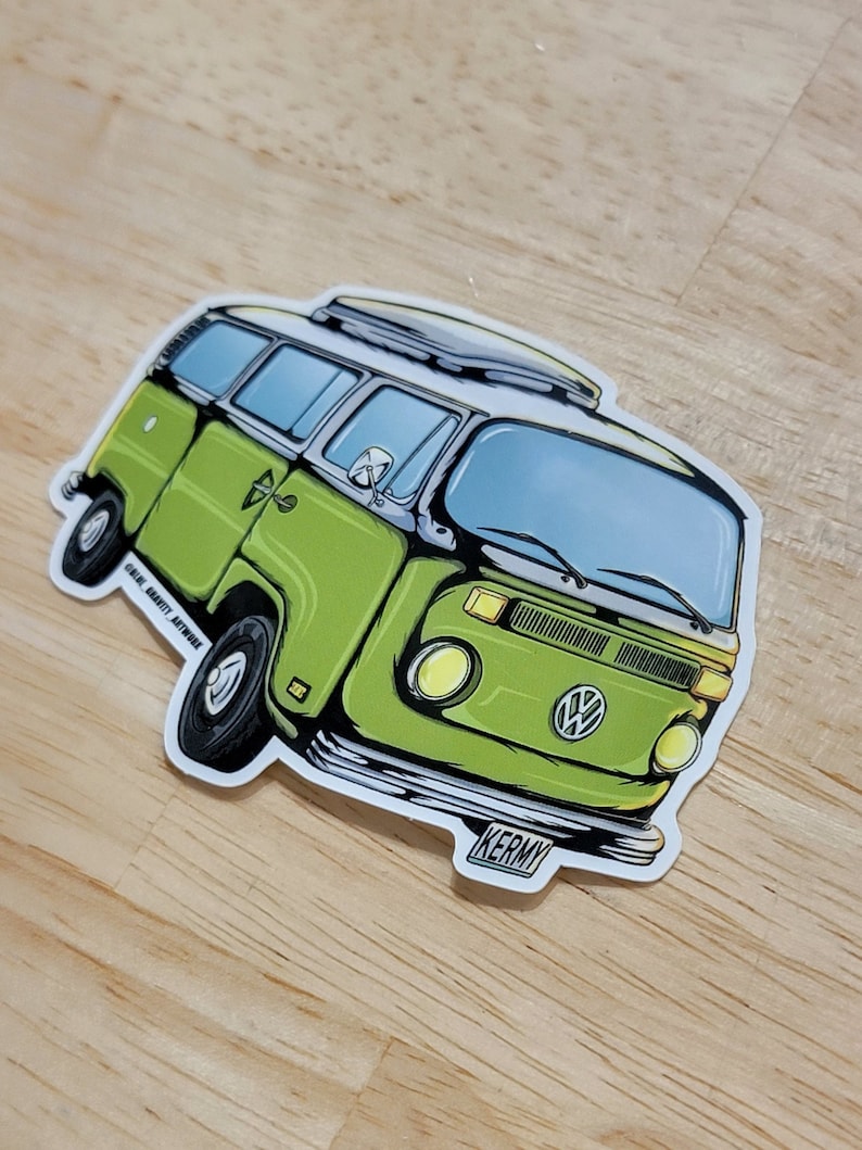 VW - Volkswagen - Bus - Automobile - Vinyl Sticker - Laptop-decal ...