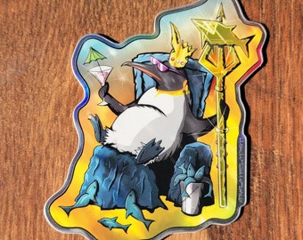 Watercolor Flying Penguin Funny Sticker - Etsy