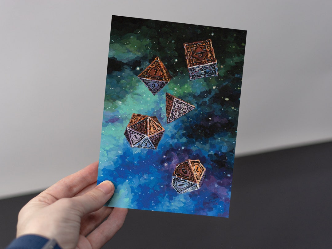 Space D&D Dice Art Print - Etsy