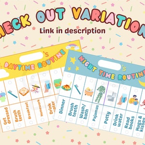 Daytime Routine Chart for Kids, Printable Board, Interactive Folding ...