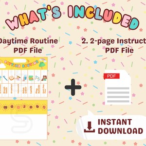 Daytime Routine Chart for Kids, Printable Board, Interactive Folding ...