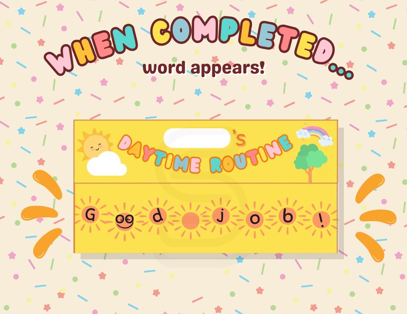 Bundle of 2 Daytime & Night Time Routine Chart for Kids, Printable ...