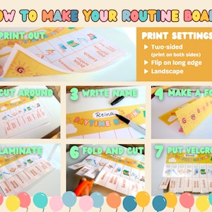 Bundle of 2 Daytime & Night Time Routine Chart for Kids, Printable ...