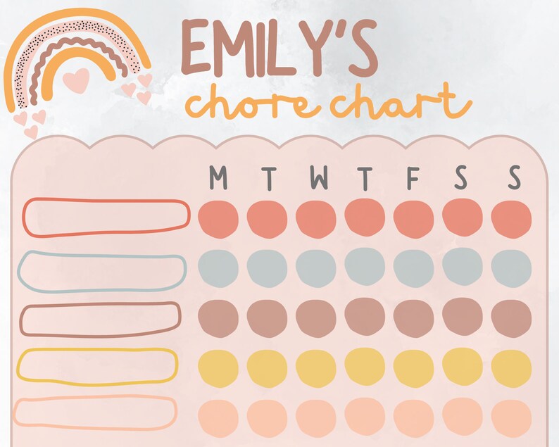 Chore Chart for Kids Printable - Etsy