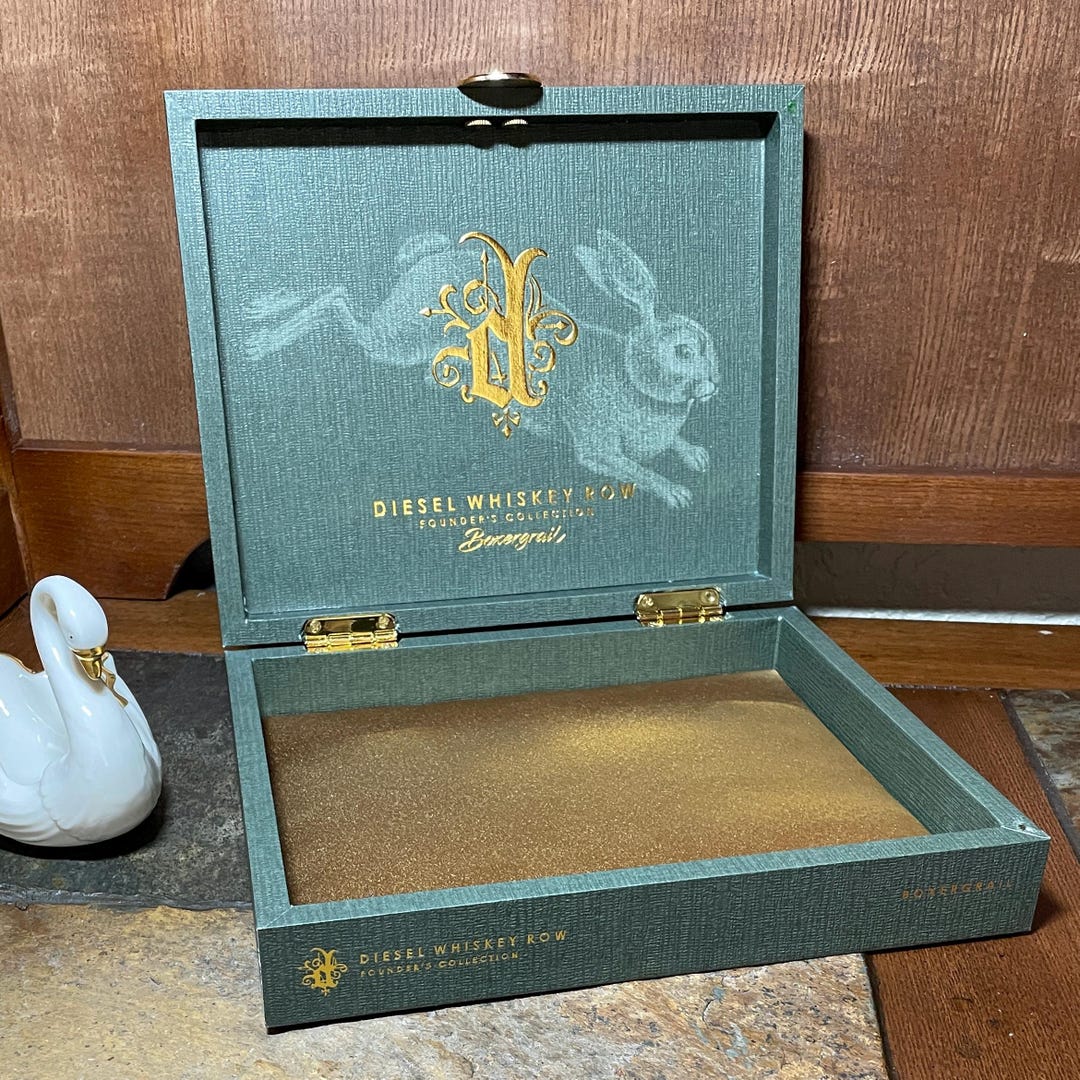 Upcycled Diesel Whiskey Row Cigar Box • Gold Satin Lined Keepsake Box ...