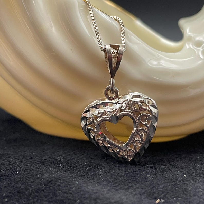 Vintage Chapal-zenray Sterling Silver Open-heart Pendant Necklace, 18 ...