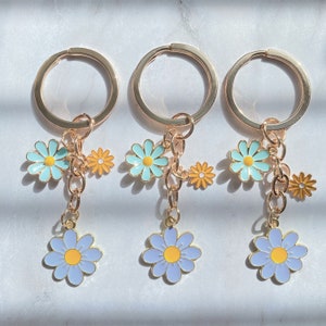 Flower Keychain Daisy Keyring Aesthetic Flower Keychain Flower - Etsy