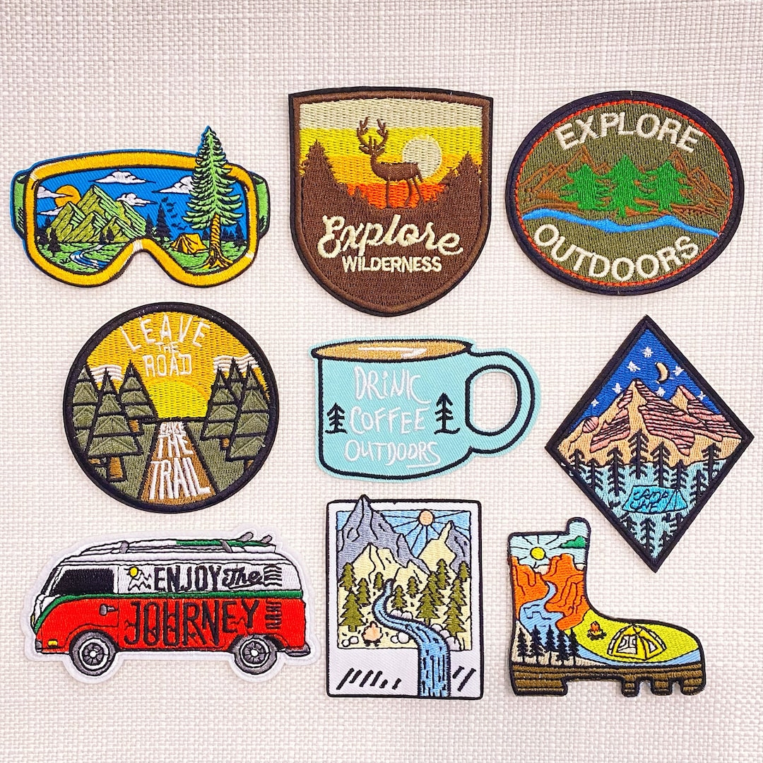 Camp Traveler Travel Iron- on Patch Embroidered Cute Outdoors Iron on ...