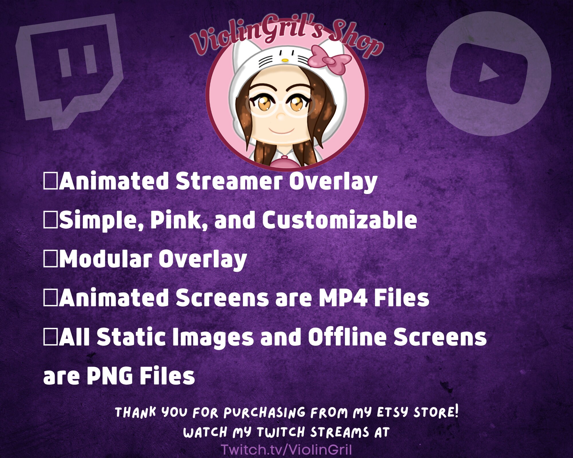 Pink Hearts Animated Stream Overlay Package (digital Download) - Etsy