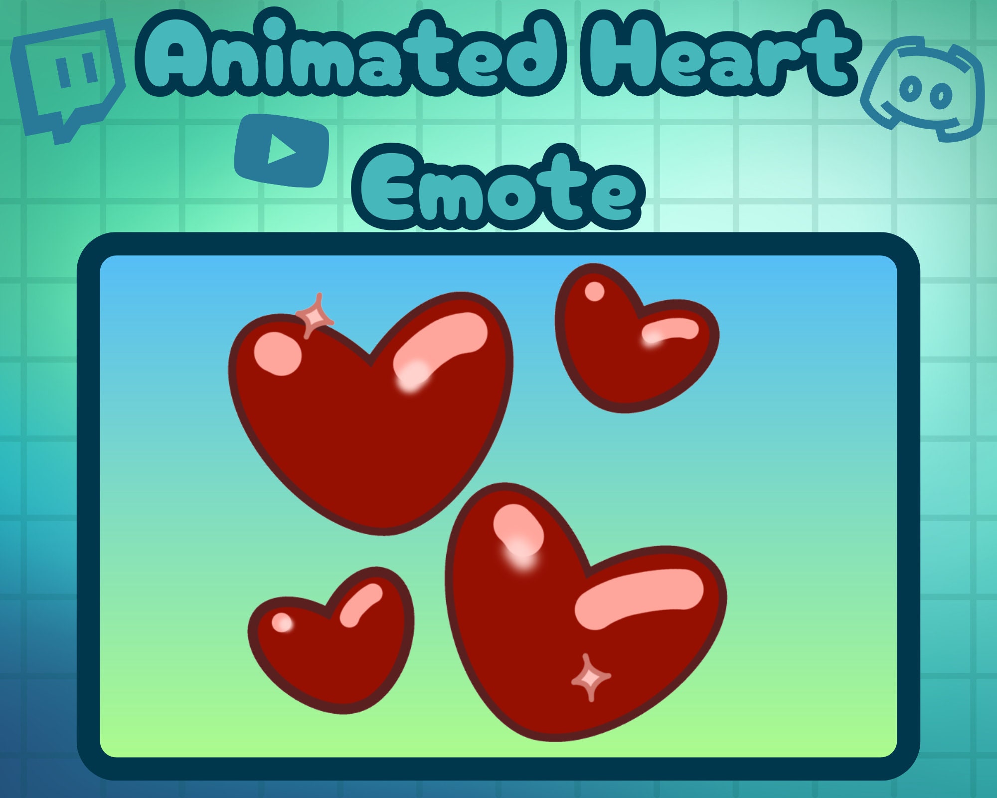 Animated Emote Heart Animated Emote Love Emote Falling Hearts and Stars ...