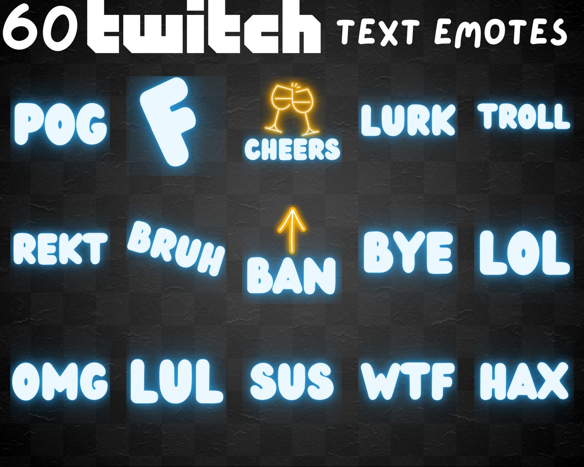 Neon Twitch Emotes | Twitch & Discord Emotes Bundle | F No U Ban Memes ...