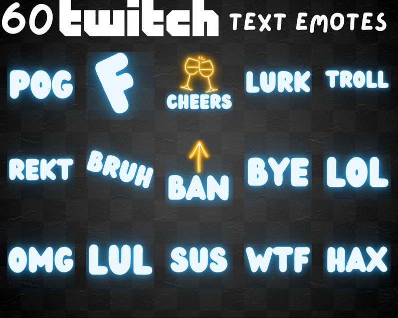 Neon Twitch Emotes | Twitch & Discord Emotes Bundle | F No U Ban Memes ...