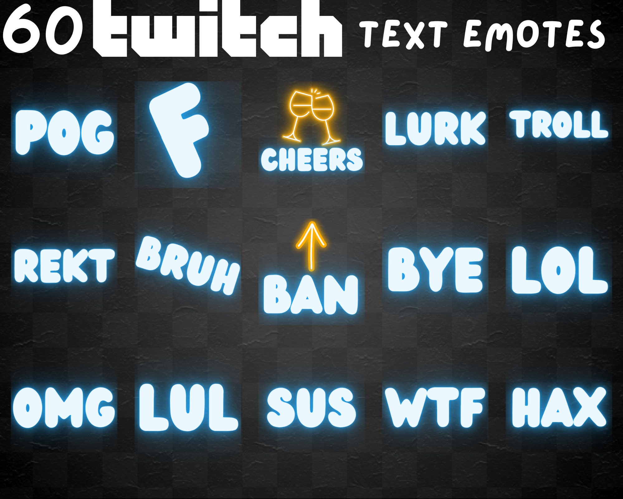 Neon Twitch Emotes Twitch & Discord Emotes Bundle F No U - Etsy Australia