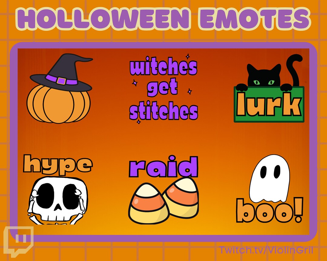 Halloween Emotes Set of 6 Halloween Spooky Scary Pumpkin - Etsy