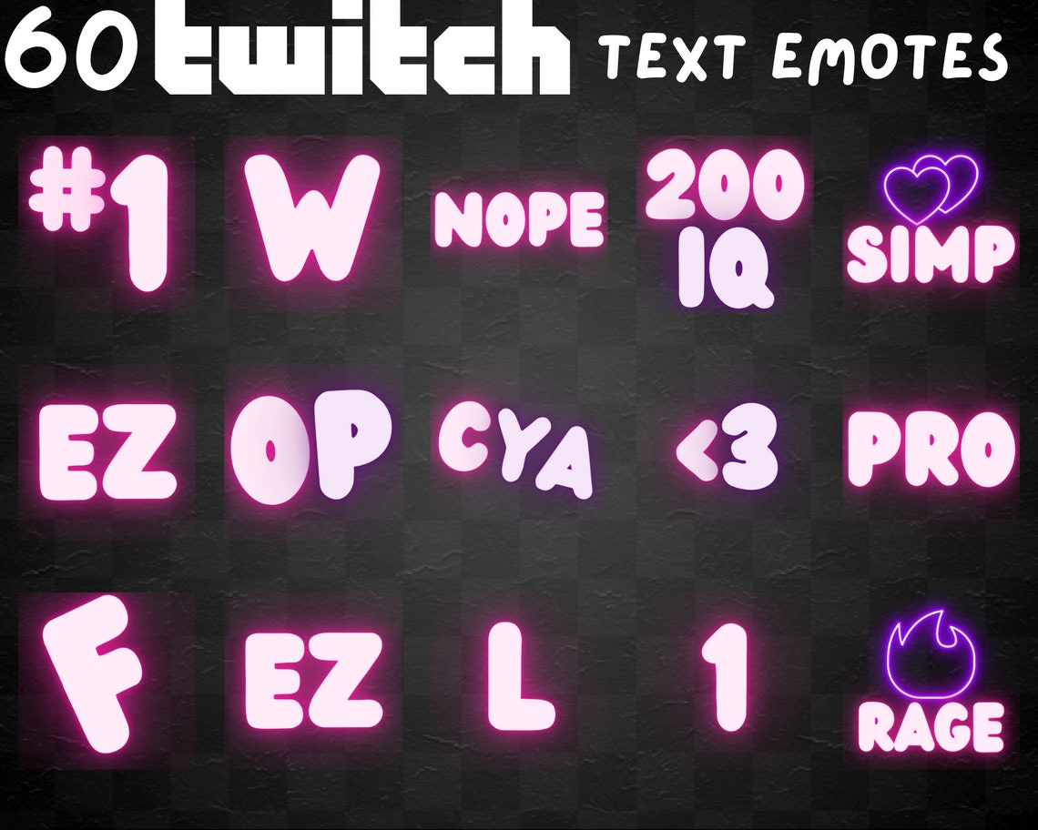 Neon Twitch Emotes Twitch & Discord Emotes Bundle F No U - Etsy Canada