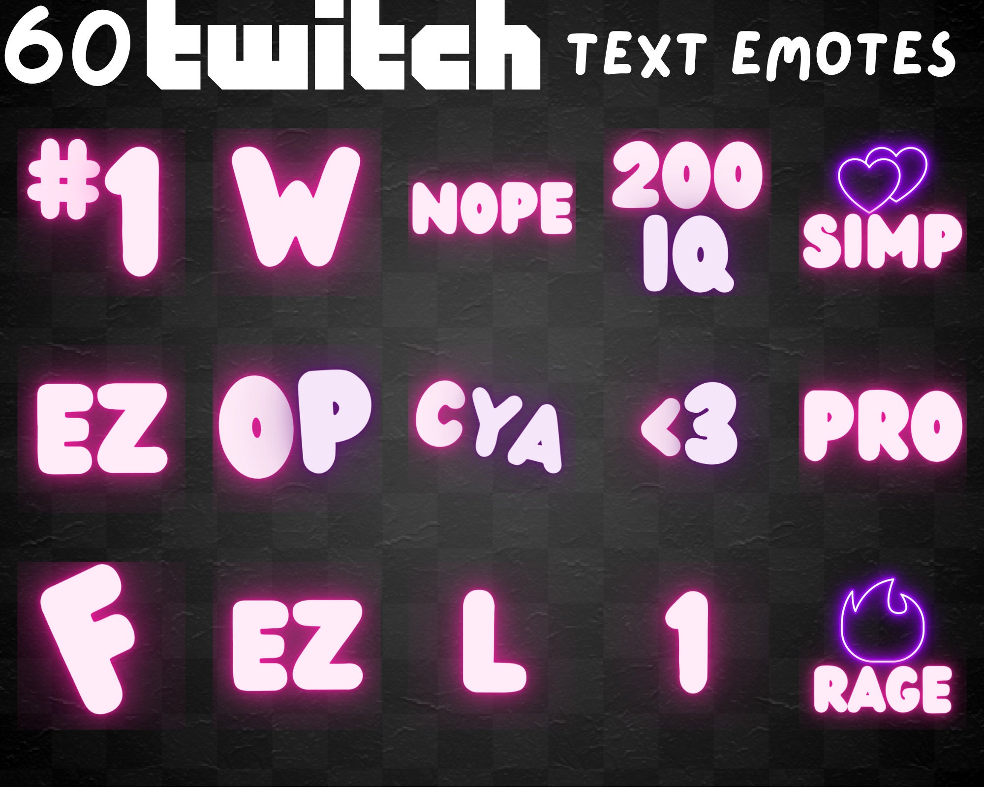 Neon Twitch Emotes Twitch & Discord Emotes Bundle F No U - Etsy Australia