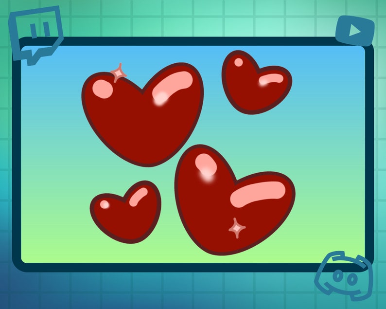 Animated Heart Emote: Falling Hearts & Stars (digital Download) - Etsy