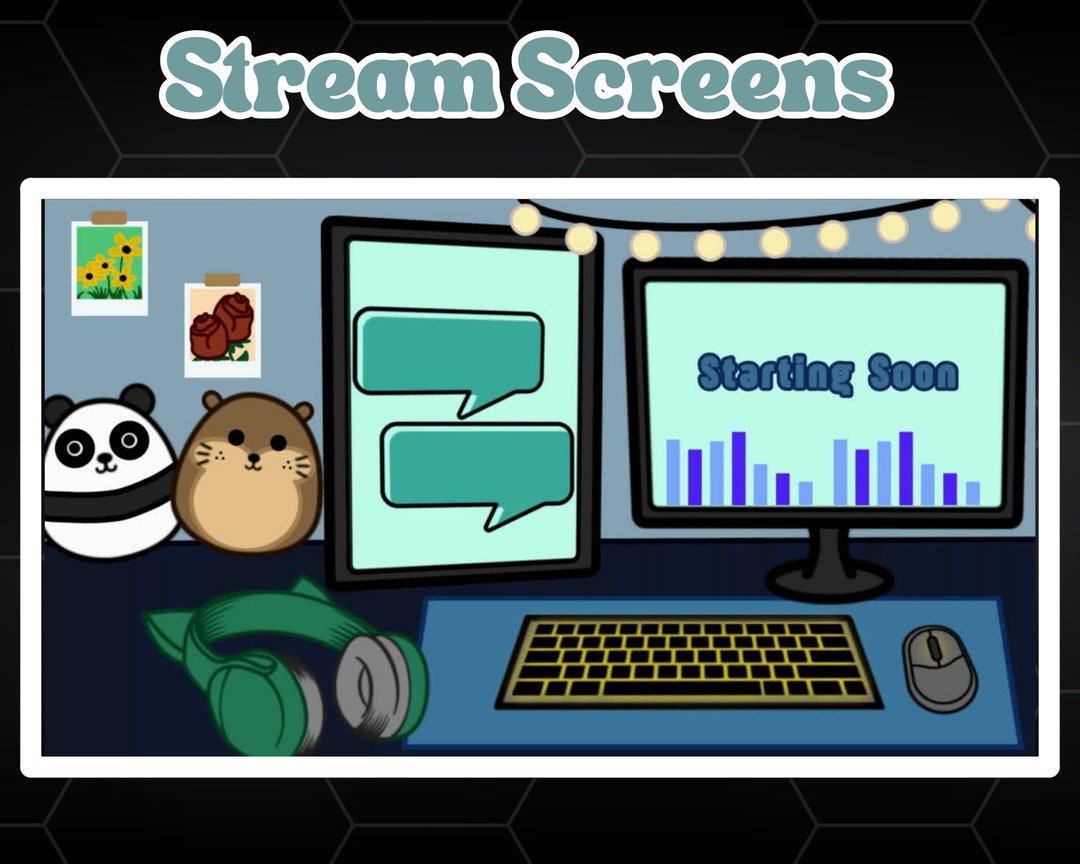 Animated Streamer Overlay Screens Game Room, Streamer, PC, Panda, Otter ...