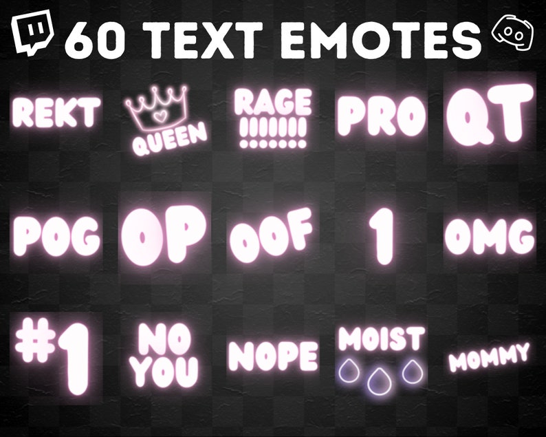 Neon Twitch Emotes | Twitch & Discord Emotes Bundle | F No U Ban Memes ...