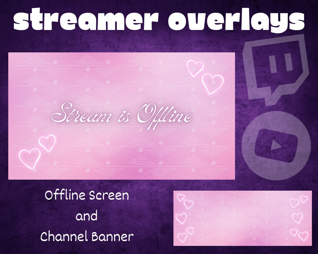 Pink Hearts Animated Stream Overlay Package (digital Download) - Etsy