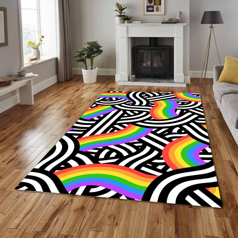 LGBTQ Rug, Pride Rug, Gift for LGBTQ, LGBT Decor, Gift for Lbgt , Pride ...