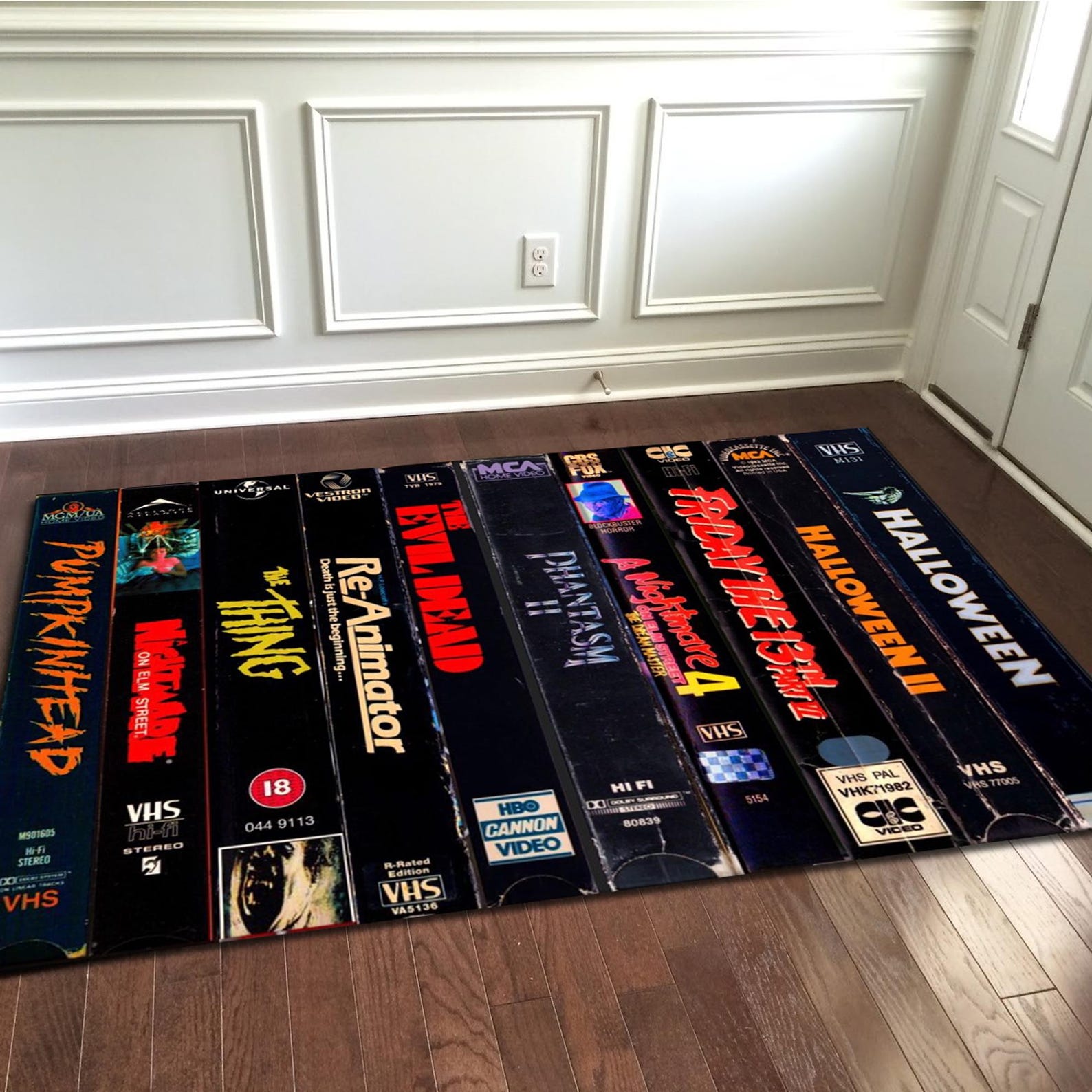 Horror Movies Rug, Vintage 90s Horror Movies Rug, Movie Rug, Series Rug ...
