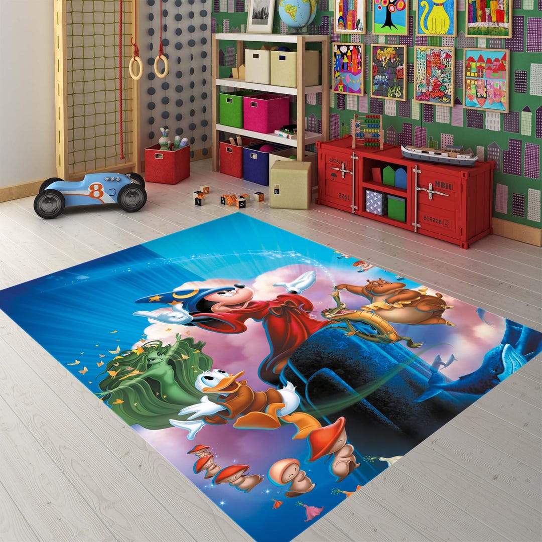 Mouse Rug, Kidsroom Cartoon Rug, Nursery Cartoon Rug, Gift for Kids Rug ...