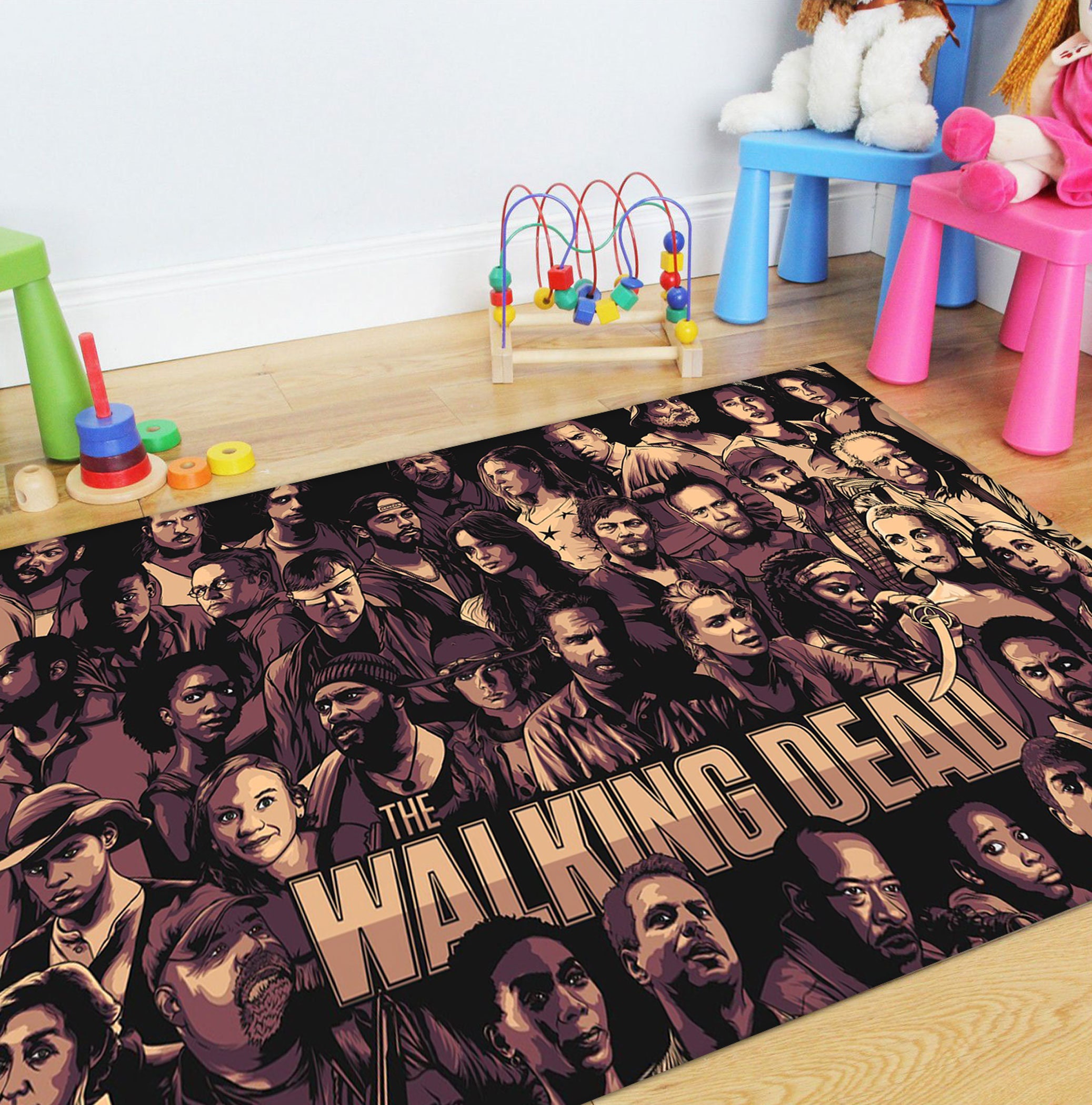 The Walking Dead Rug ,the Walking Dead Decor, Custom Rug, American Rug ...