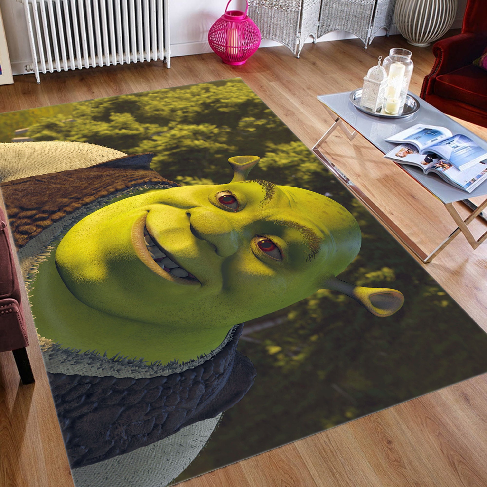 Shrek Meme Rug, Meme Funny Rug, American Meme Rug, Rug for Any Room ...