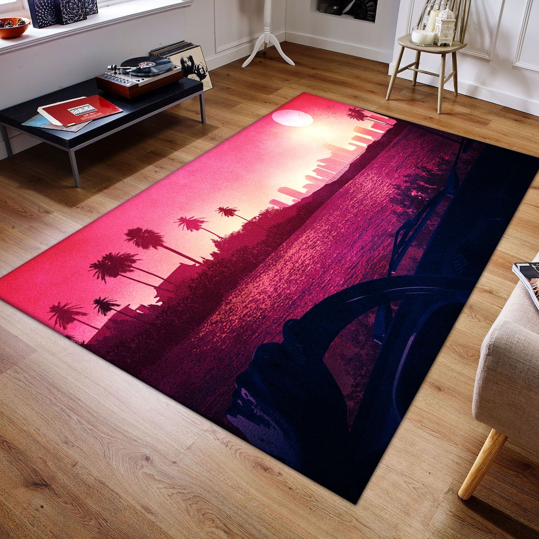 Aesthetic Miami Rug, Vaporwave Rug, Rug Vintage, Miami Rug, Home Rug ...