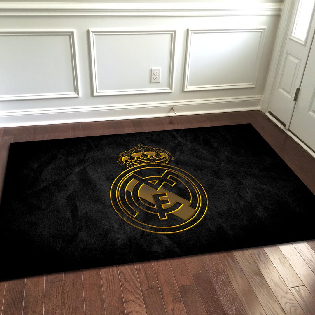 Real Madrid Team Rug, RMA Fan Rug, RMA Fan Gift, Football Rug, Soccer ...