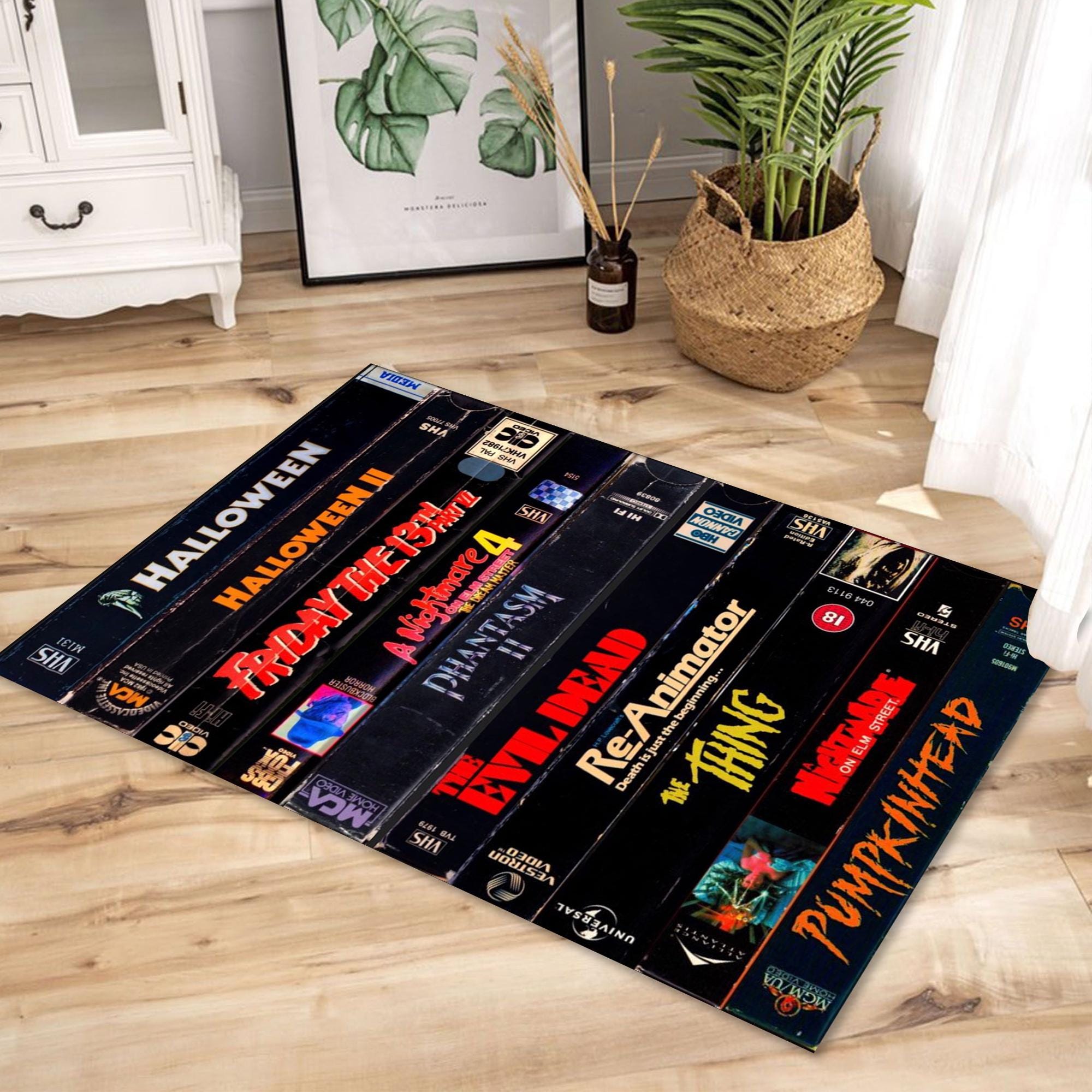 Horror Movies Rug, Vintage 90s Horror Movies Rug, Movie Rug, Series Rug ...